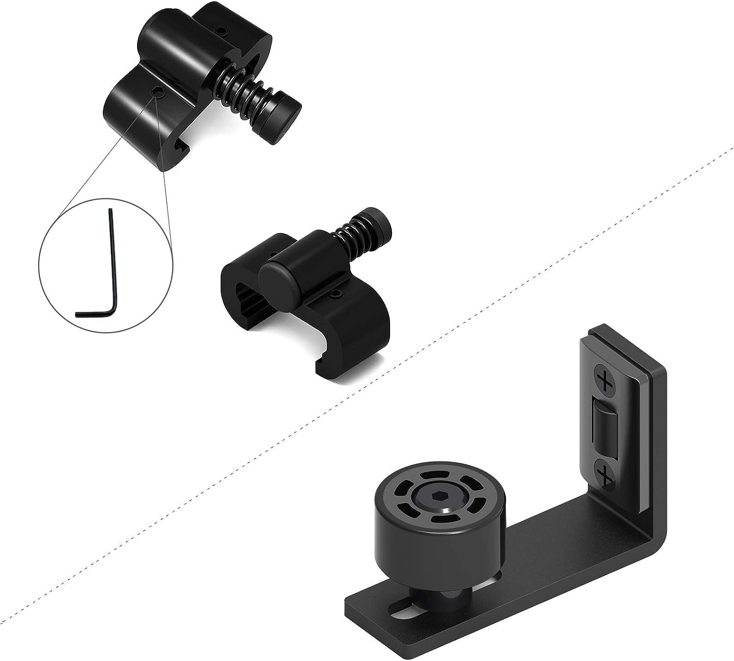 Barn Door Hardware Buttom Floor Guide & Barn Door Stopper for Sliding ...