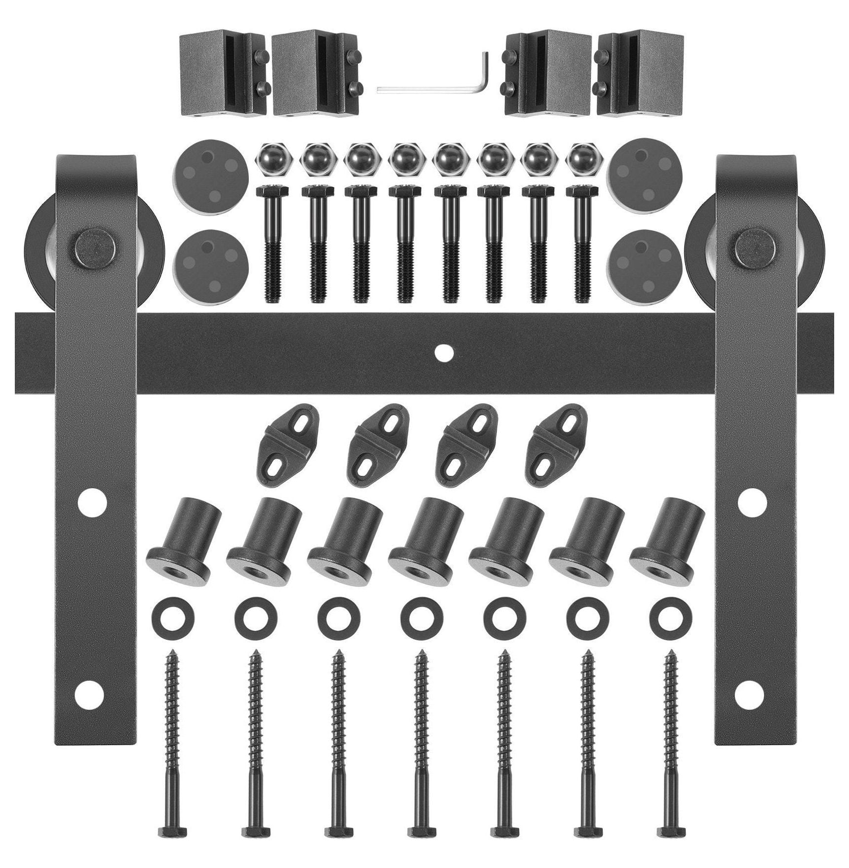 Barn Door Hardware Kit 10FT, 330LBS Double Door Kit, Carbon Steel Track ...