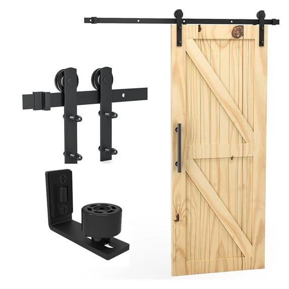 Barn Door Hardware Kit, 4-10FT Sliding Barn Door Hardware Kit, Heavy ...