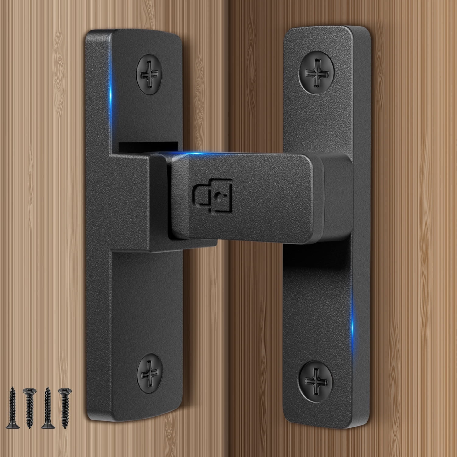 Volibel Barn Door Lock, 90-Degree Flip Latch, Heavy Duty Stainless ...