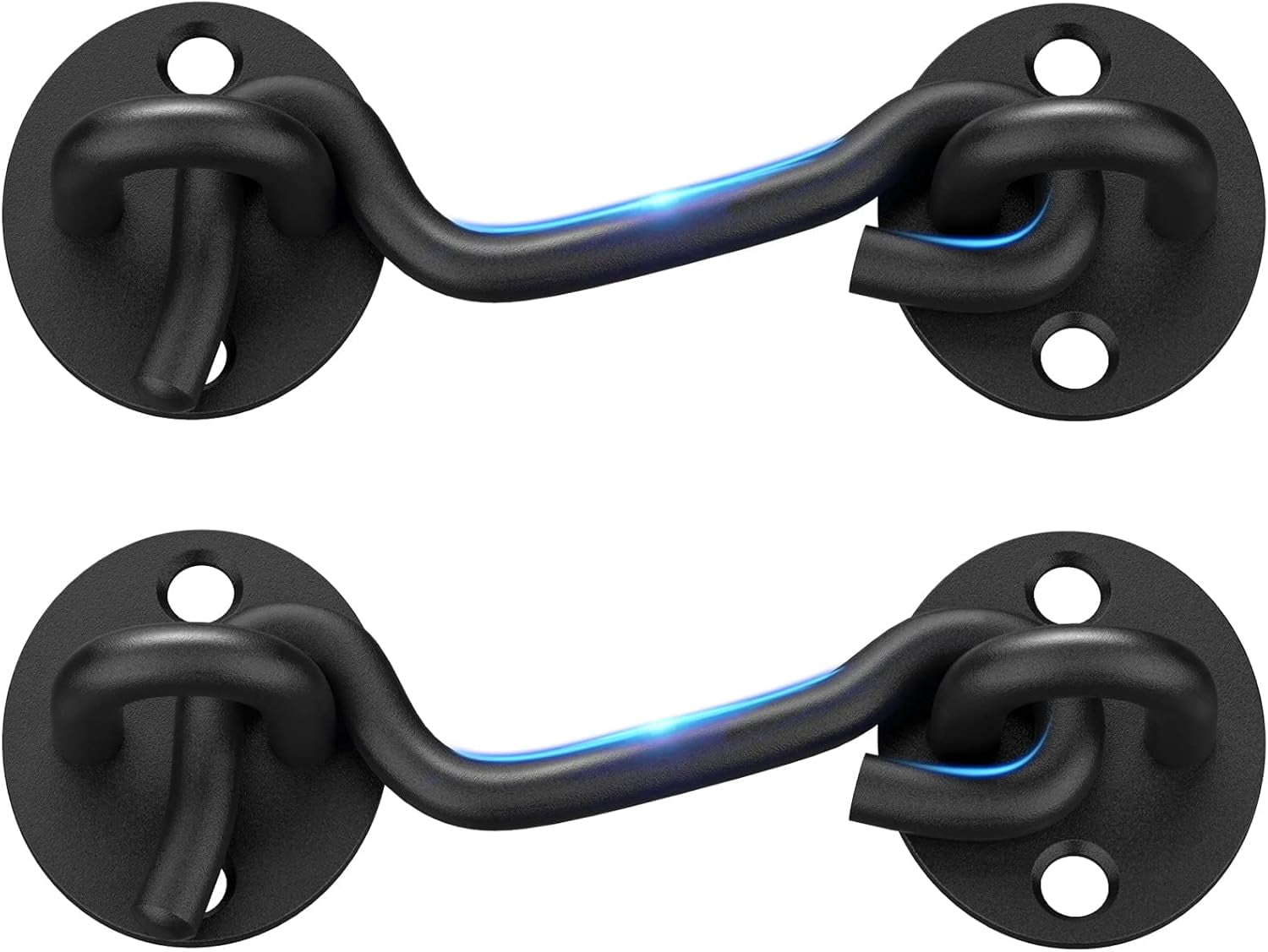 Barn Door Lock Gate Latch - 2 Pack 4 Inch Black Hook and Eye Latch ...