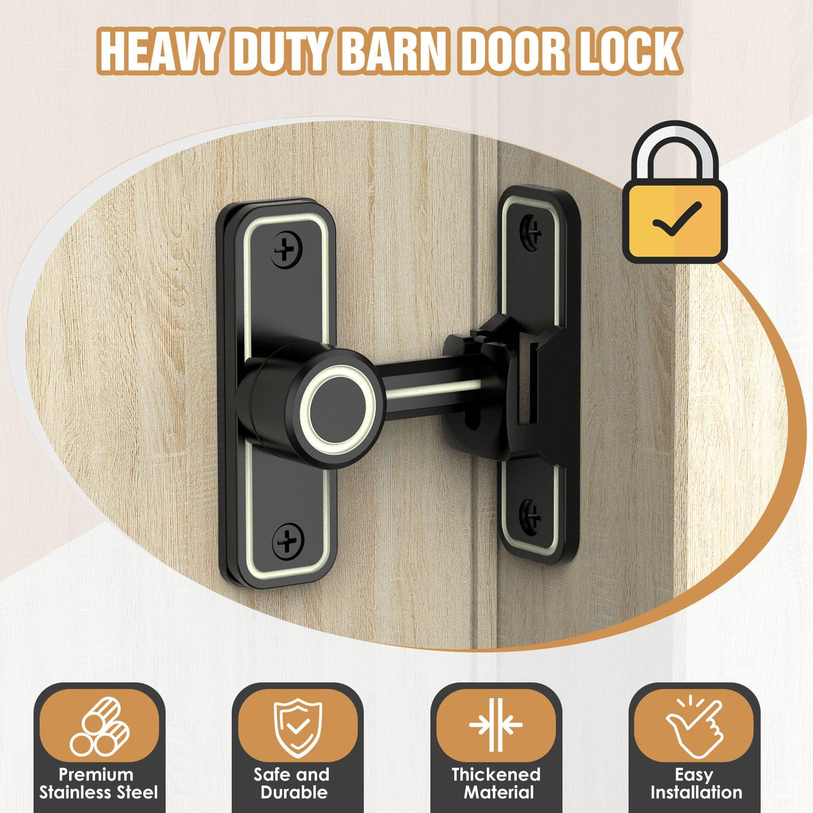 Barn Door Lock Latch, 90 Degree Barn Door Latch Sliding Lock – Home ...