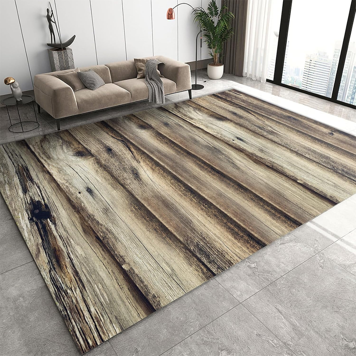 Barn Door Mat 4x5ft Old Wooden Planks Rustic Style Rug, Distressed Barn ...