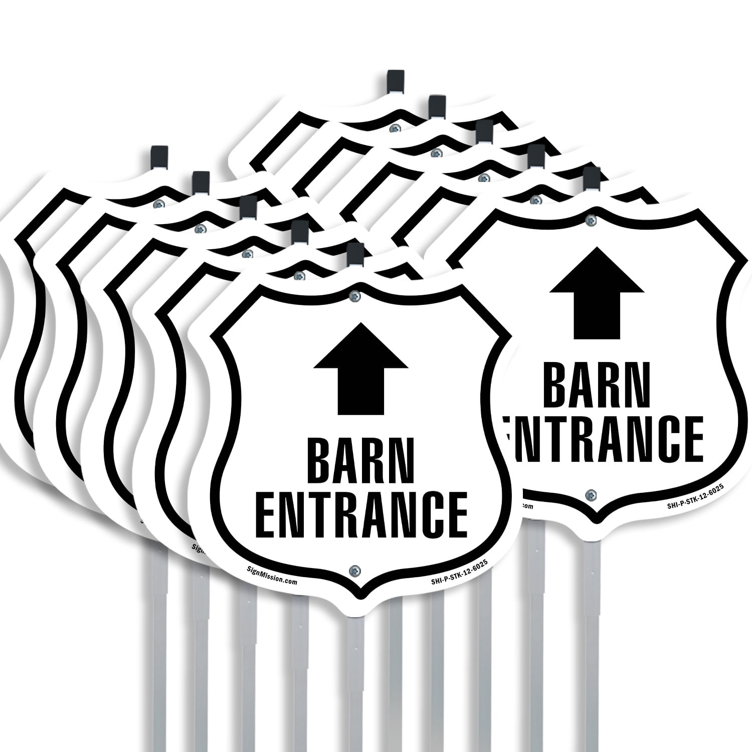Barn Entrance Up (10 Pack) 12 inch X 12 inch Shield Shaped Commercial ...