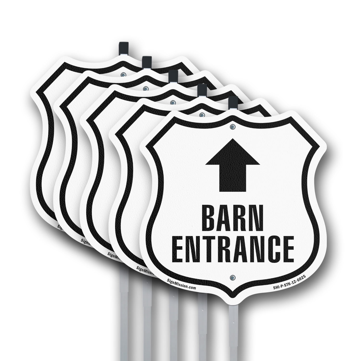 Barn Entrance Up (5 Pack) 12 inch X 12 inch Shield Shaped Rust-Free ...