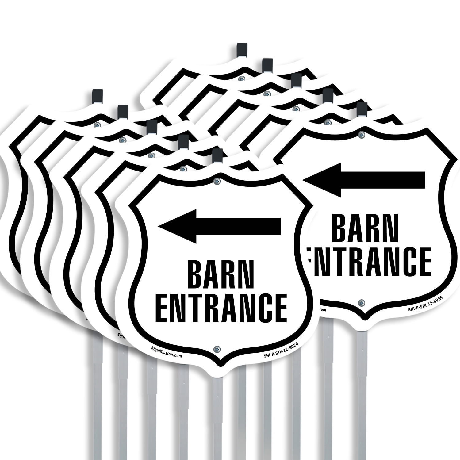 Barn Entrance Left (10 Pack) 12 inch X 12 inch Shield Shaped Rust-Free ...