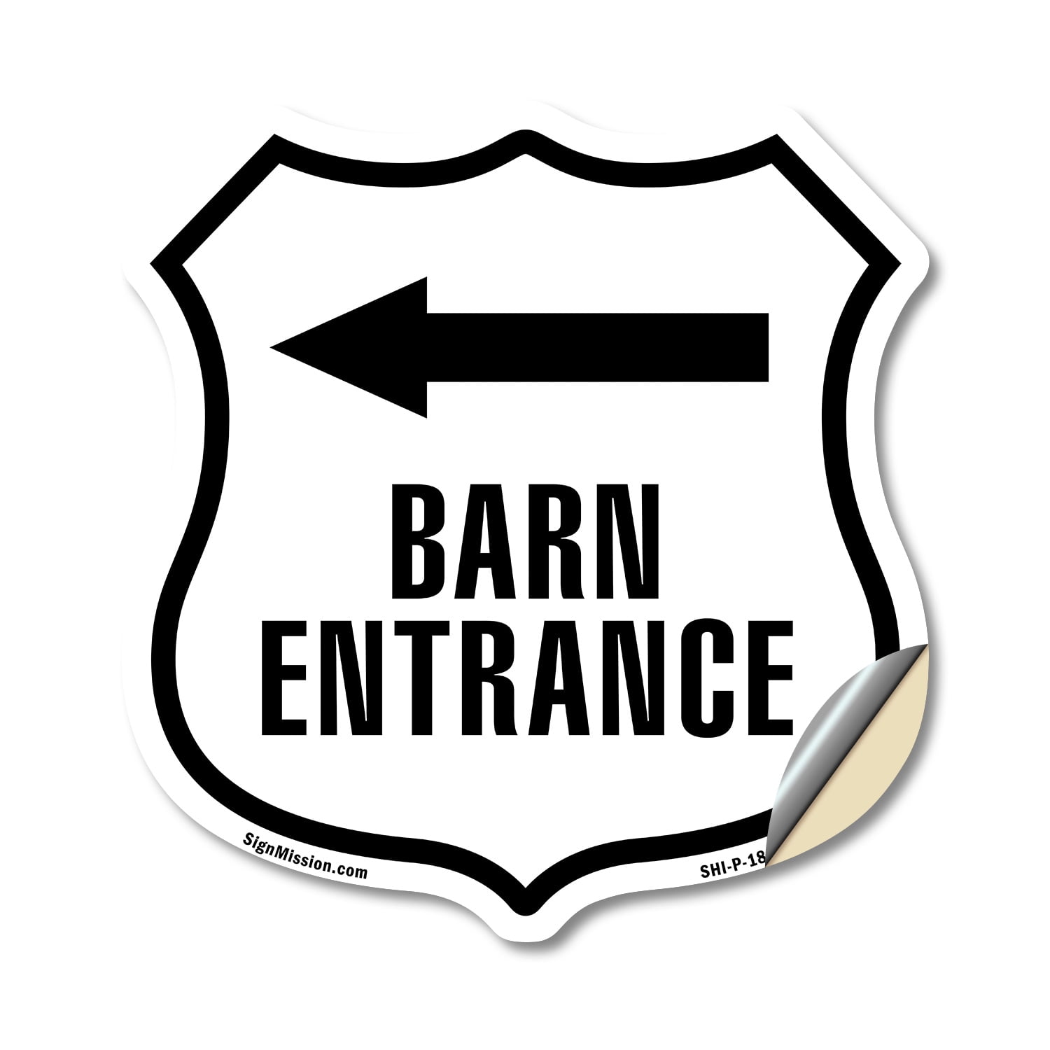 Barn Entrance Left (2 Pack) 12 inch X 12 inch Shield Shaped Heavy Duty ...