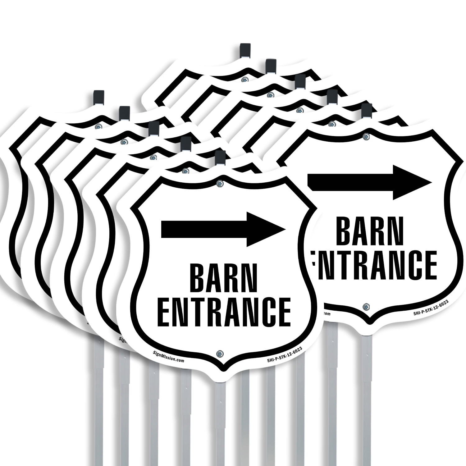 Barn Entrance Right (10 Pack) 12 inch X 12 inch Shield Shaped Rust-Free ...