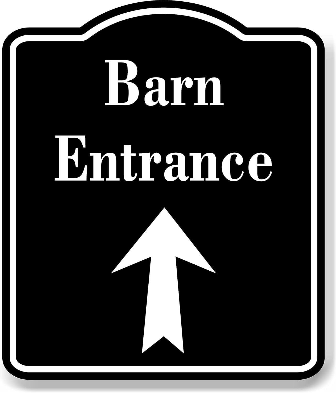 Barn Entrance Up Arrow BLACK Aluminum Composite Sign, 8.5"x10 ...