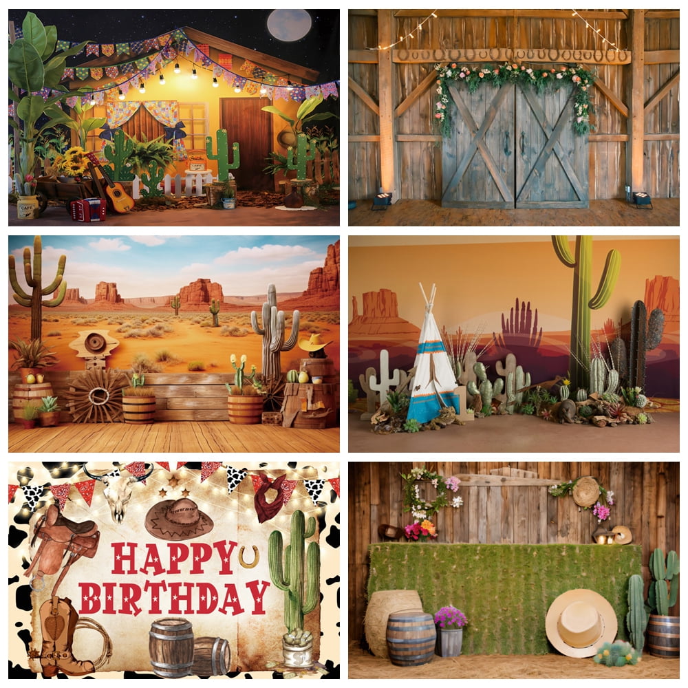 Barn Farm Birthday Photography Backdrop Western Cowboy Wood House Door ...