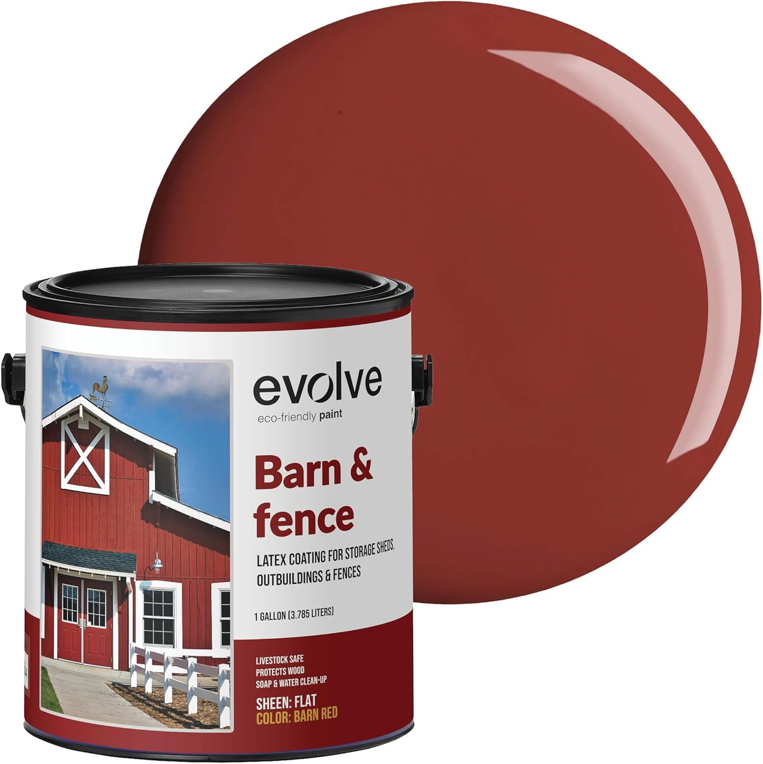 Evolve Barn & Fence Latext Paint, High Durability and Scratch-Resistant ...