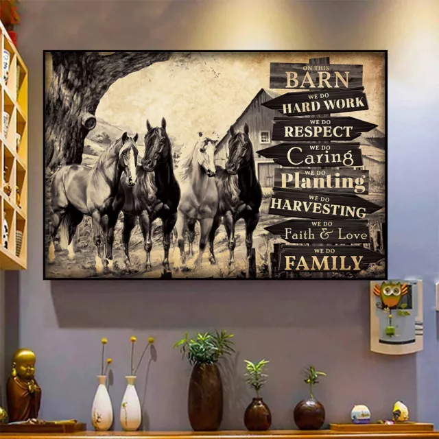 On This Barn We Do Hard Work Horse Respect Caring Cowgirl Poster ...