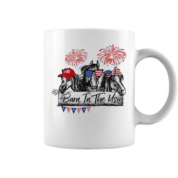 Barn In The Usa Horses Horse 4Th Of July Coffee Mugs - Walmart.com