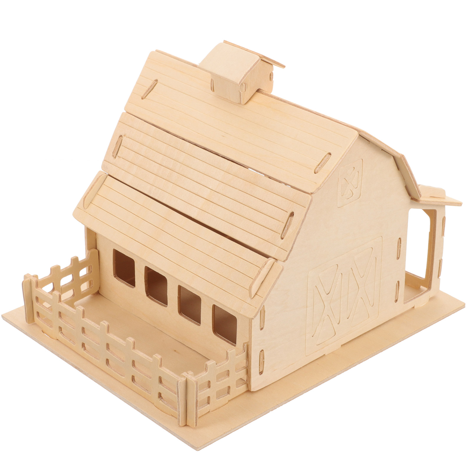 Barn Model Puzzle Kids Puzzles Toy 3d Wooden Puzzle Wooden Barn Farm ...