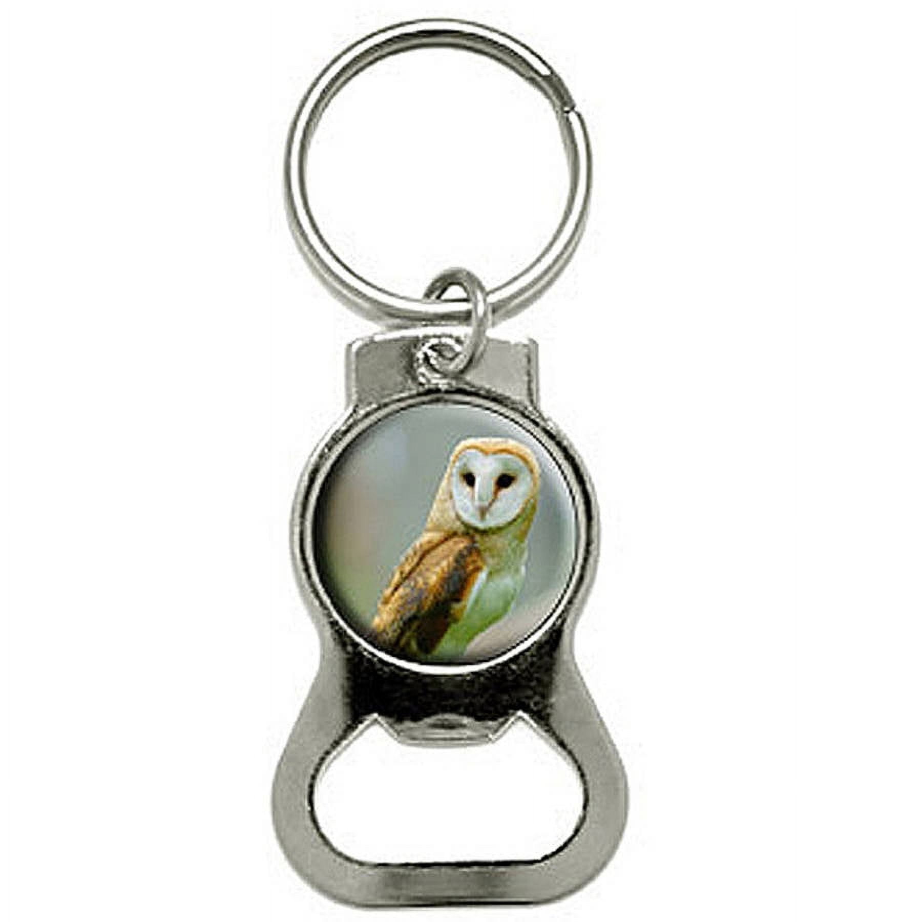 Barn Owl Bird Bottle Cap Opener Keychain Key Ring - Walmart.com
