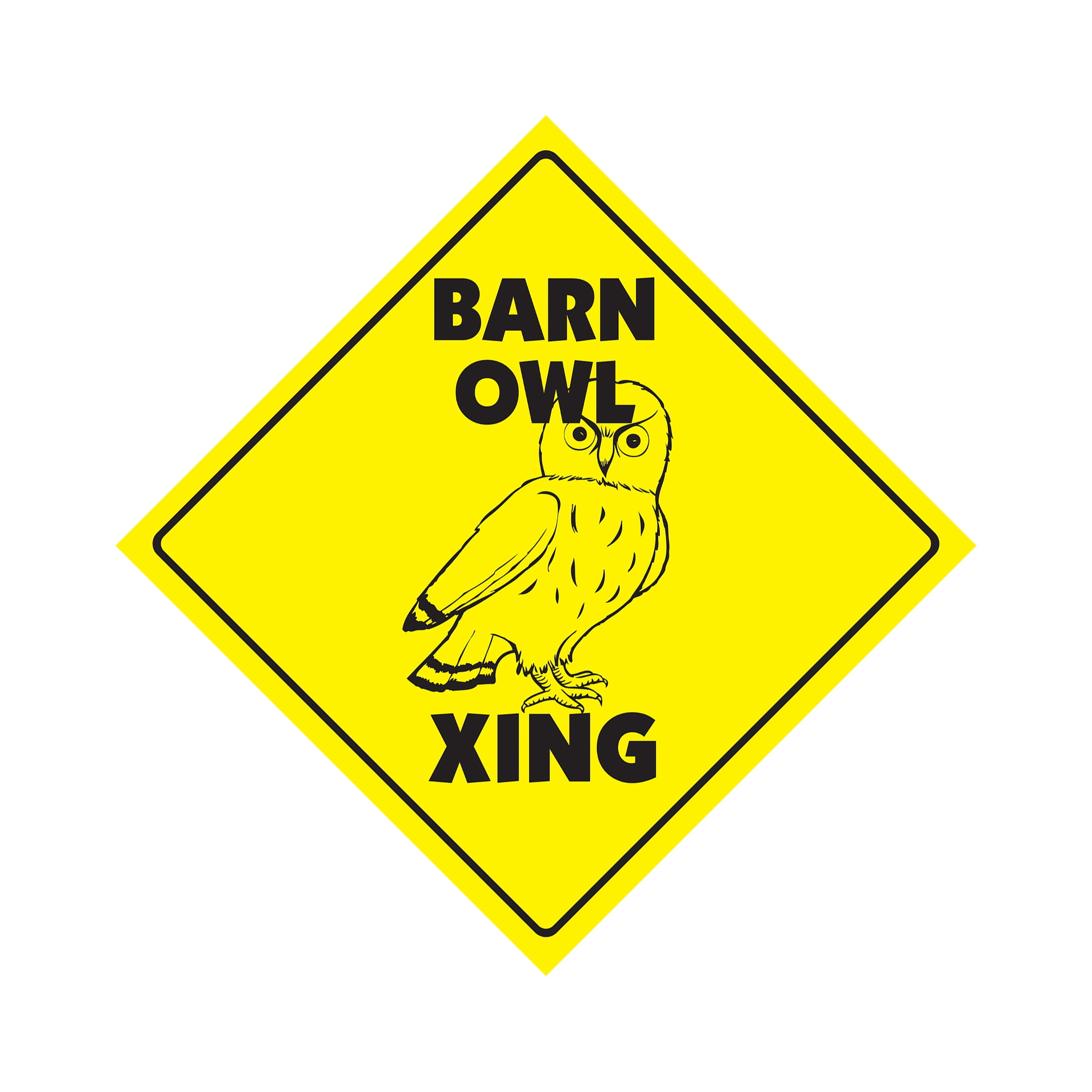 Barn Owl Crossing Sign Zone Xing | Indoor/Outdoor | 20" Tall screech ...
