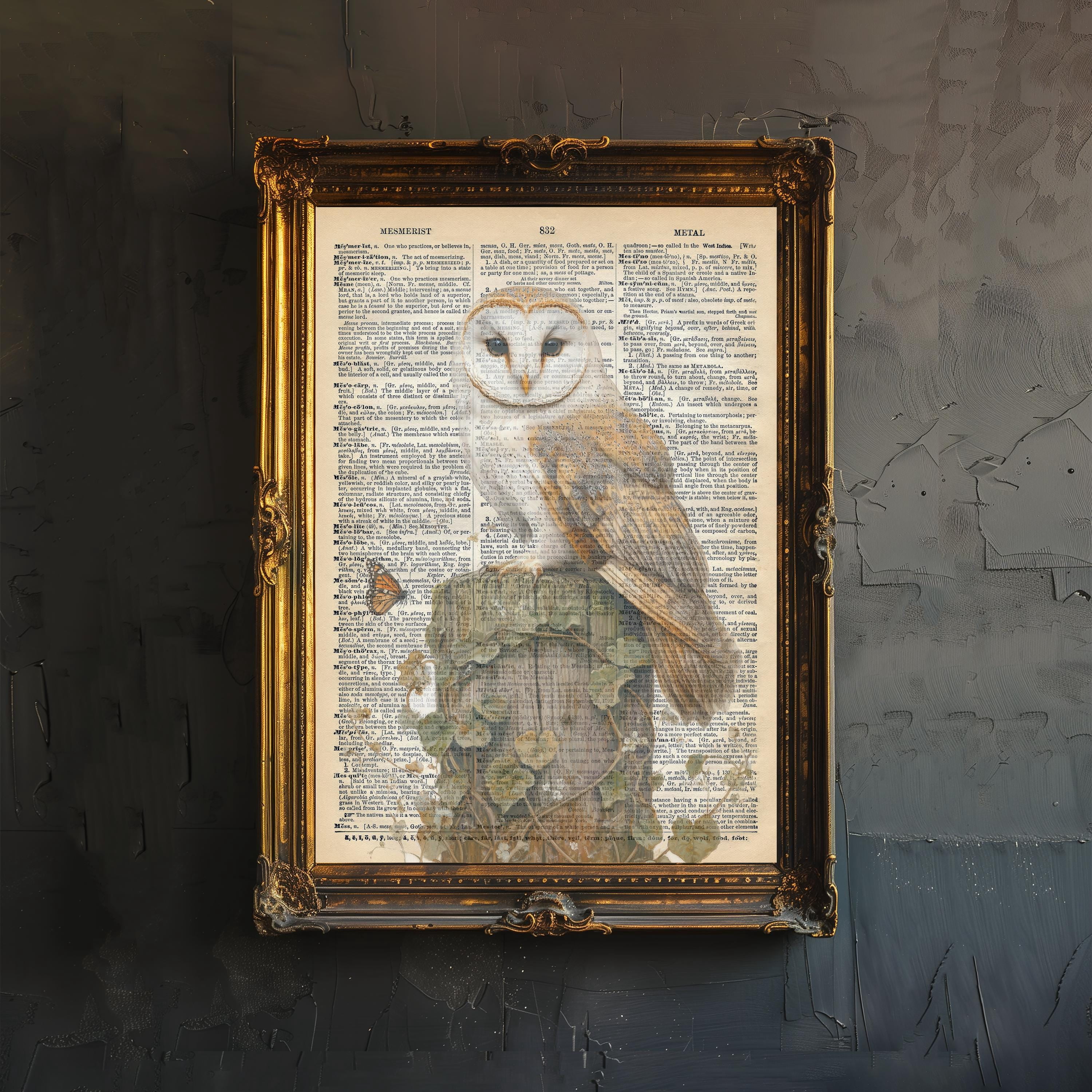 Barn Owl Encyclopedia Poster Vintage Nature Wall Art Cottagecore Decor ...