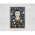 Barn Owl Folk Art Celestial Art Nature Print Whimsical Cottagecore Wall ...