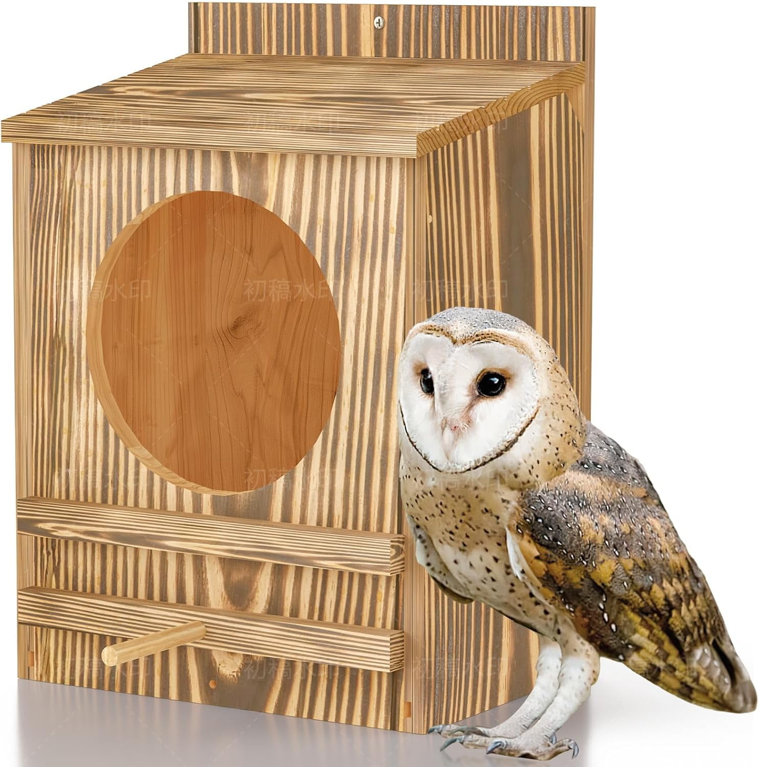 Barn Owl House, Owl Nesting Box for Outside, Wooden Screech Nesting Box ...