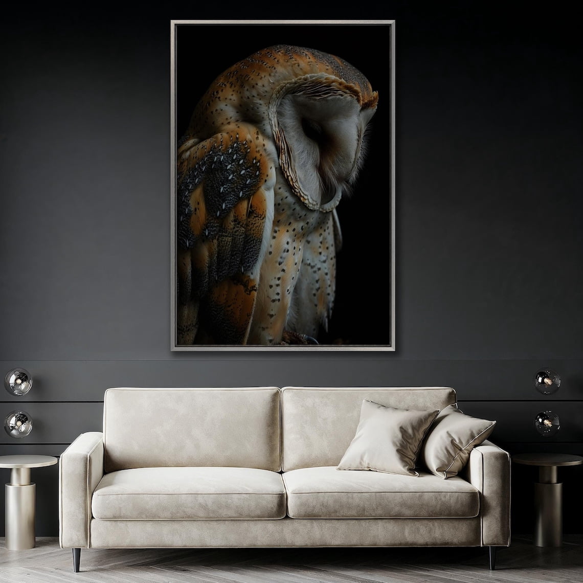 Barn Owl Poster: Nocturnal Bird Of Prey, Wildlife Wall Art, Stretched ...