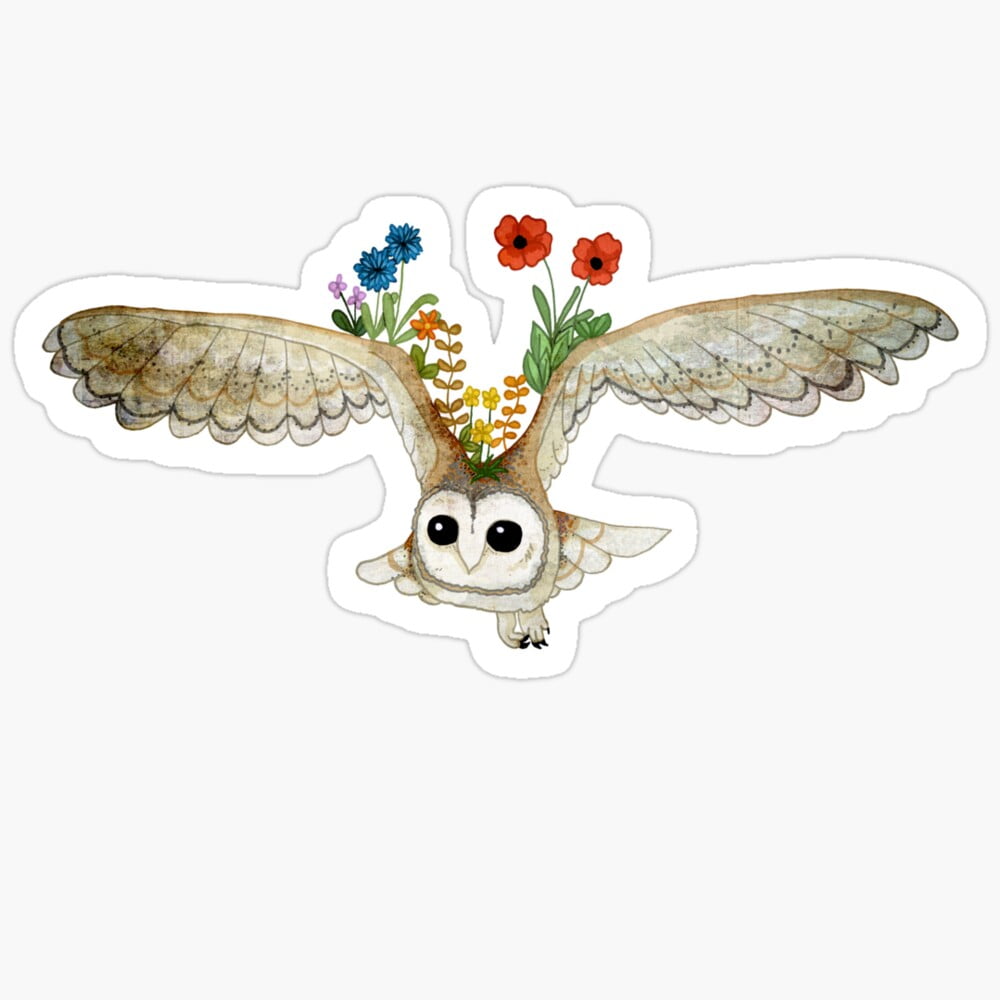 Barn Owl Spirit Animal Sticker Phone Decal Water Bottle Stickers Car ...
