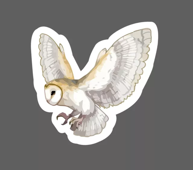 Barn Owl Sticker Swooping Waterproof Sticker Phone Decal Water Bottle ...