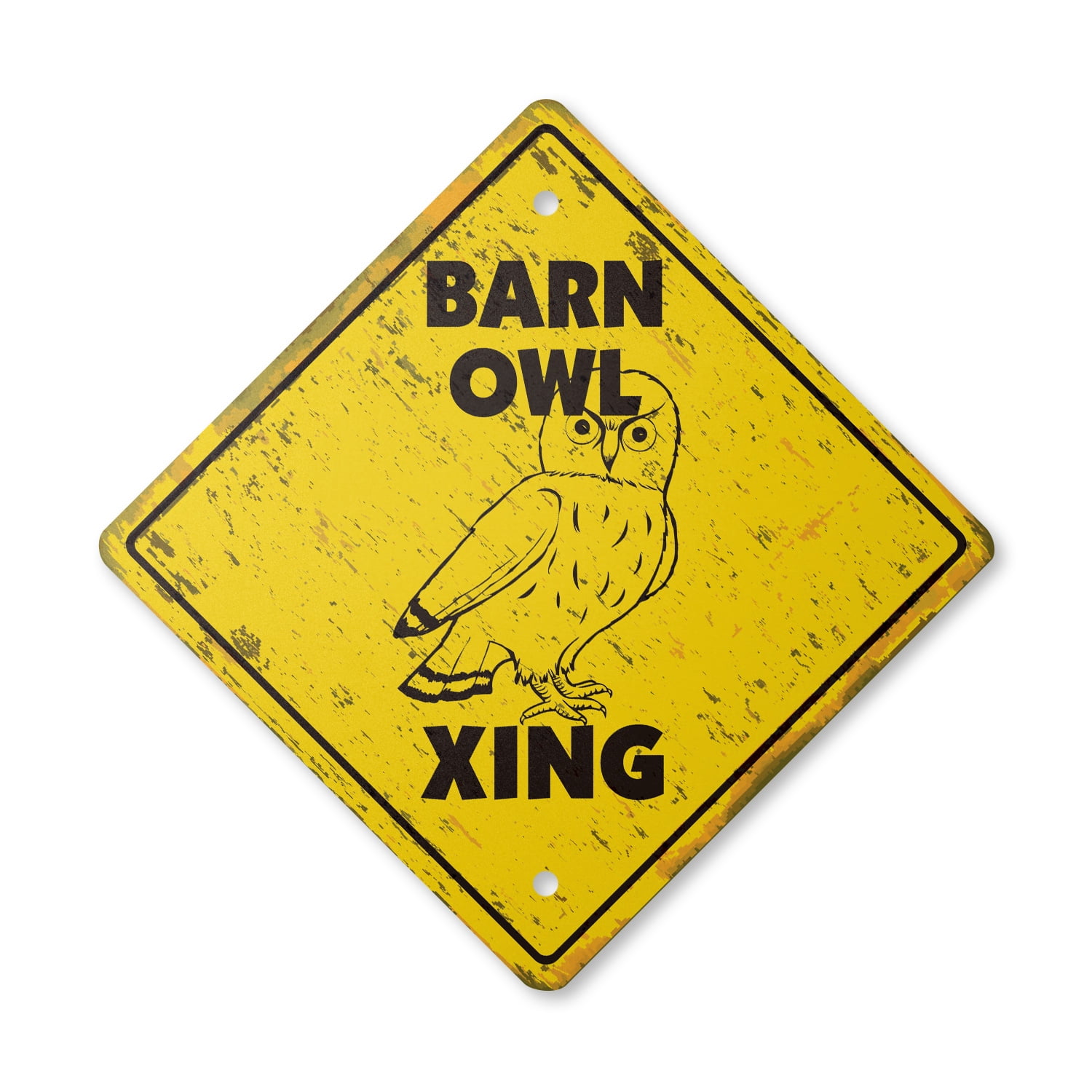 Barn Owl Vintage Crossing Sign Zone Xing | Indoor/Outdoor Plastic | 17 ...