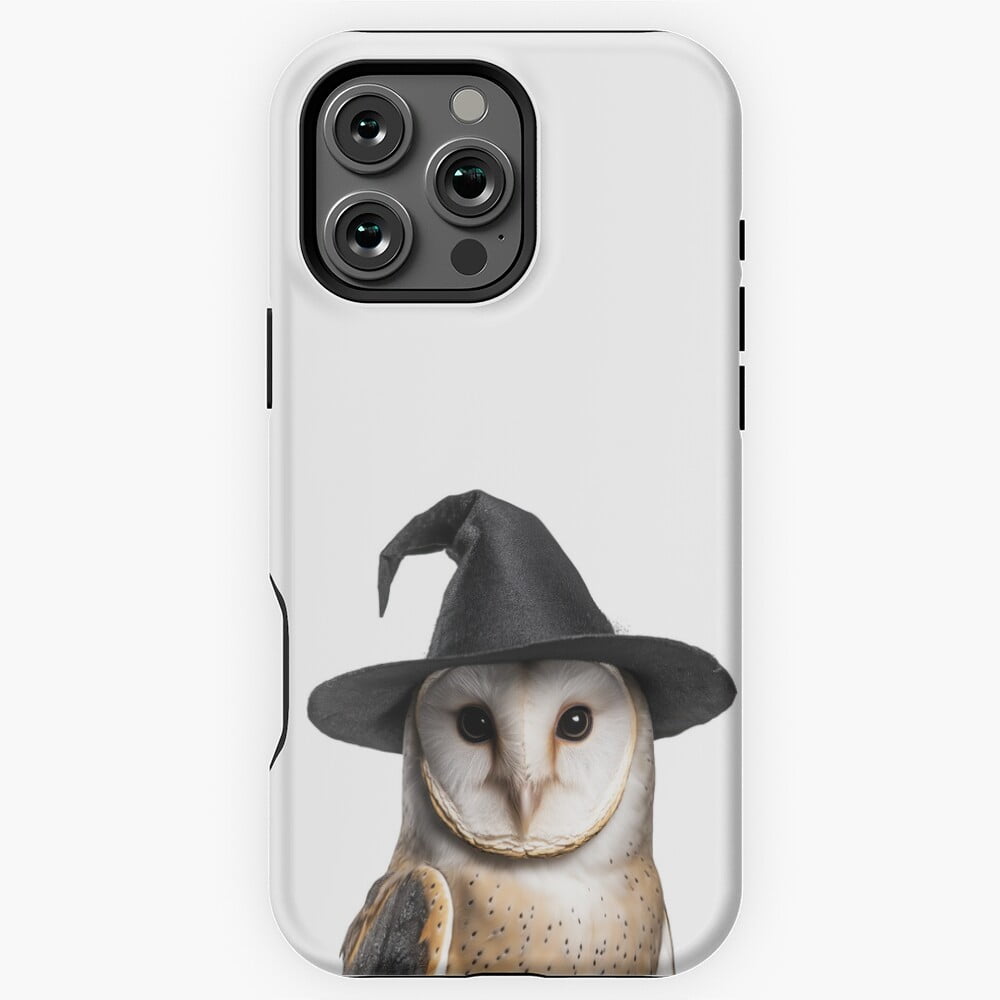 Barn Owl Wearing Halloween Witch Hat Phone Case for iPhone 16 15 14 13 ...
