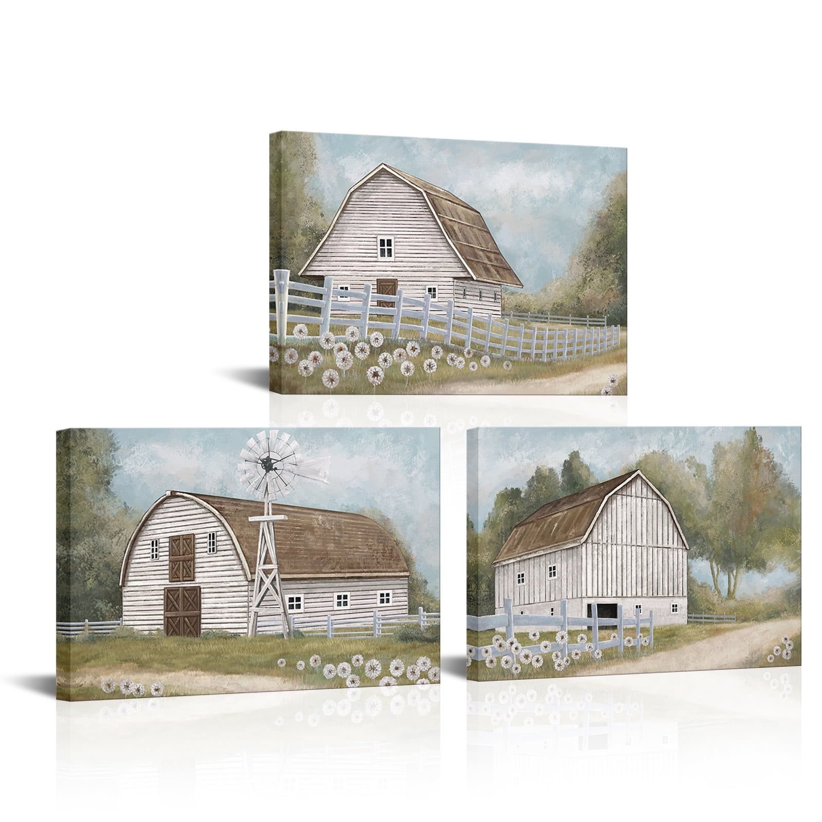 Barn Prints Farmhouse Old Barn Wall Art Handpainted Barn Painting Barn ...