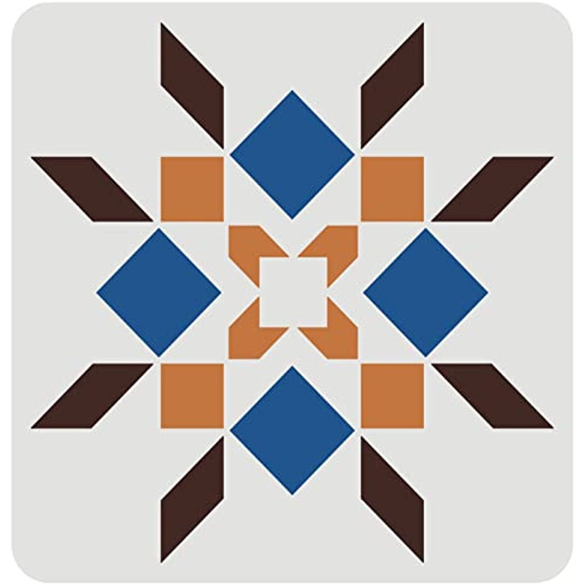 Barn Quilt Stencil 11.8x11.8inch Reusable Sunshine Quilt Block Stencil ...