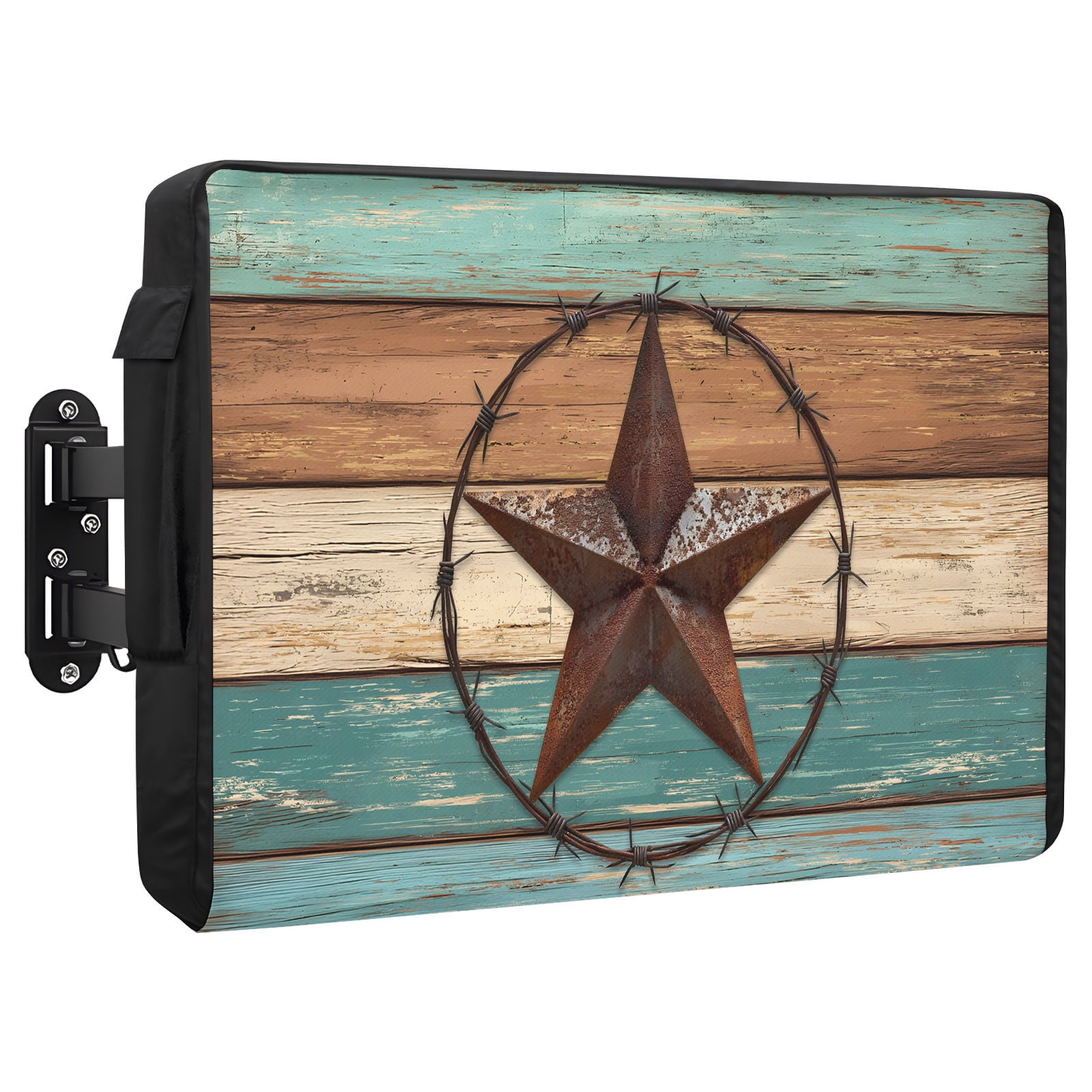 Barn Star Outdoor TV Cover 52 to 55 Inch Turquoise Wood Grain American ...