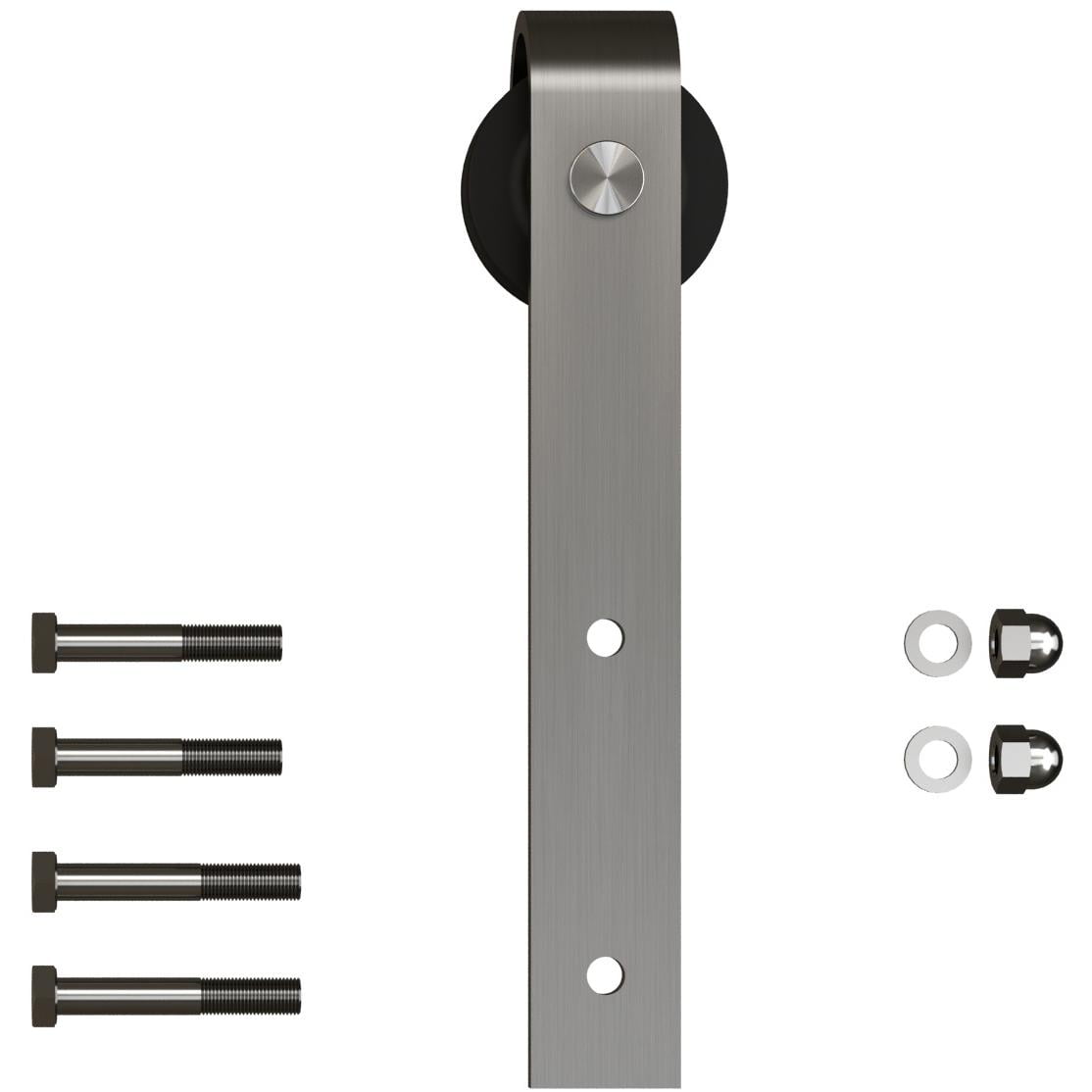 Barn Strap Style Hanger with Fasteners (No Track), Satin Stainless ...