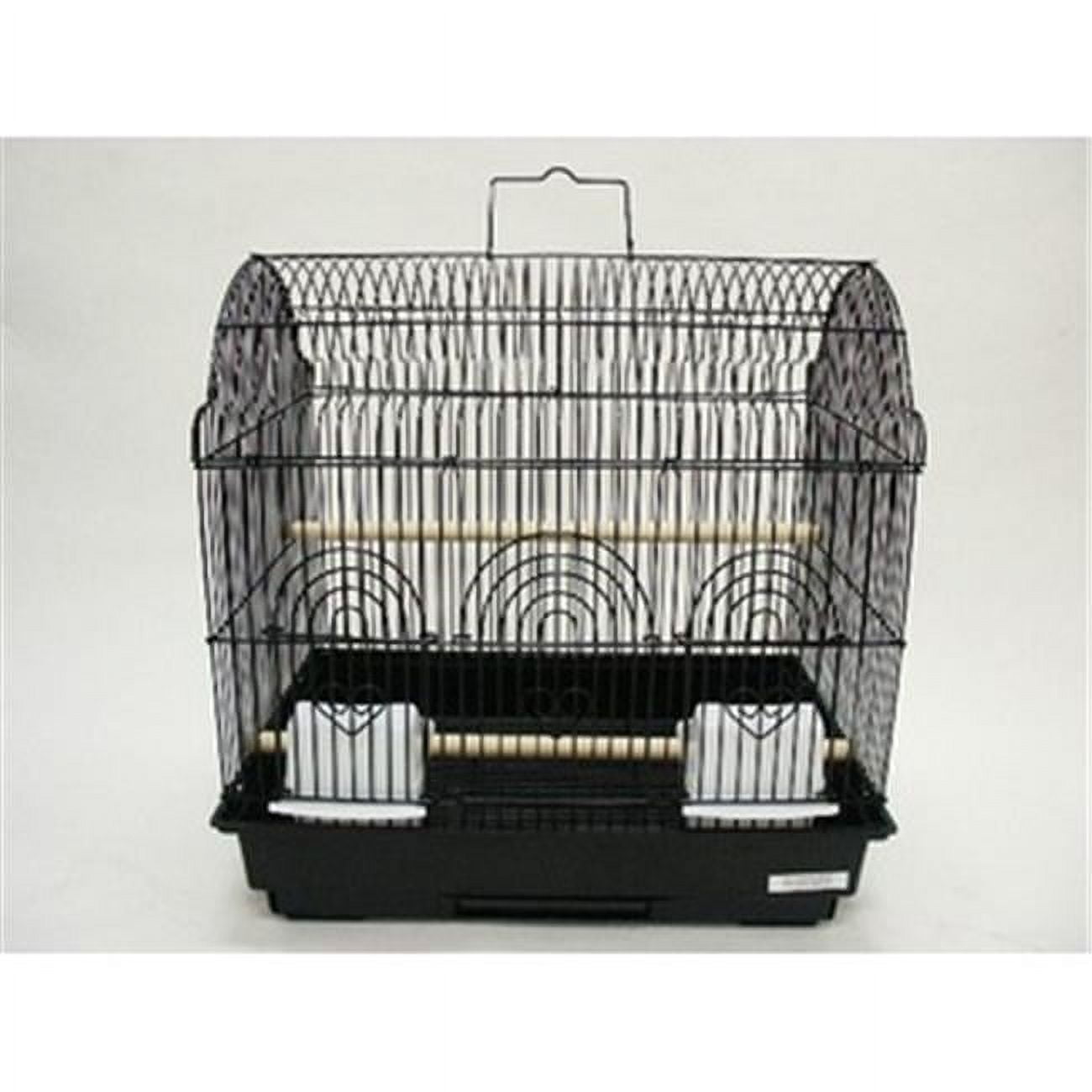 Peticare Barn Top Bird Cage, Black, Includes Perches, Feeder Doors ...