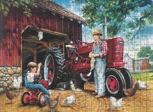 Barn Tractor Puzzles for Adults 1000 Pieces, Farm Jigsaw Puzzle ...
