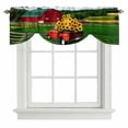Barn Truck Sunflower Tie Up Valance Curtains Farm Countryside Rustic ...