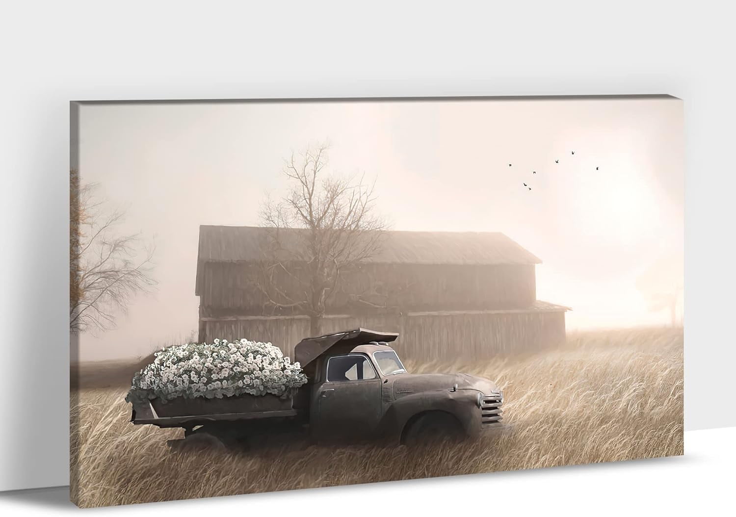 Barn & Truck Wall Art, 12x18 inches, Farmhouse Canvas Print, Modern ...
