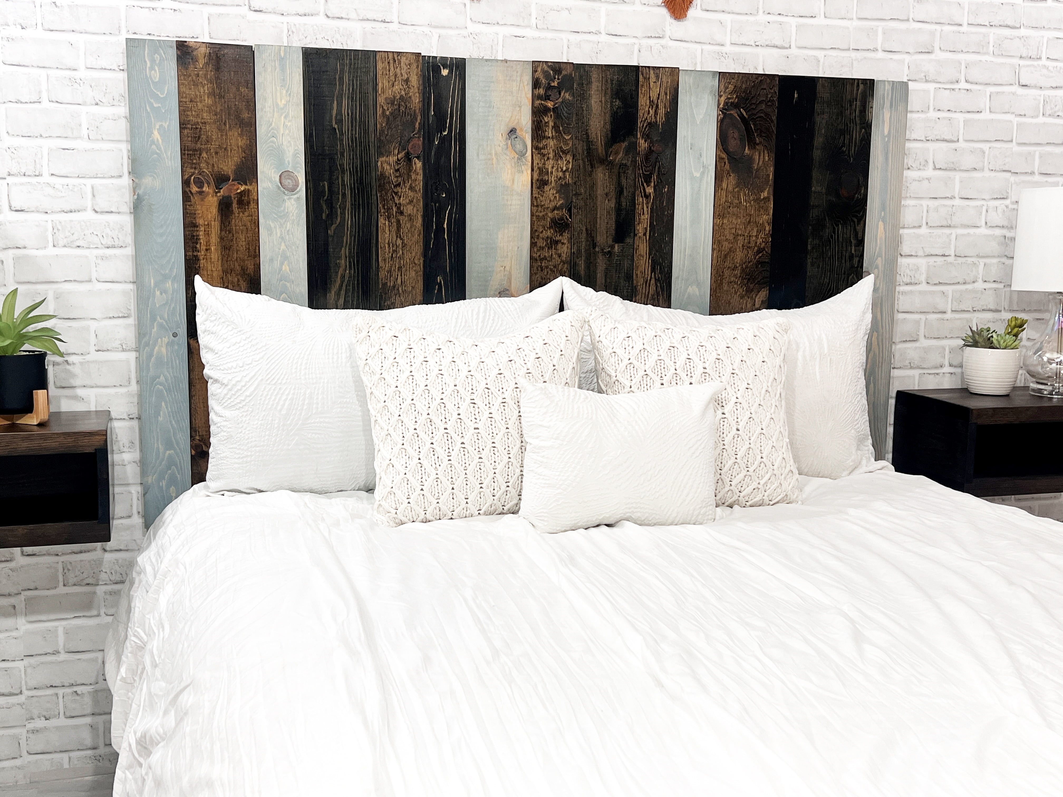 Barn Walls All Terrain Mix Design, Multicolored, Solid Wood Headboard ...