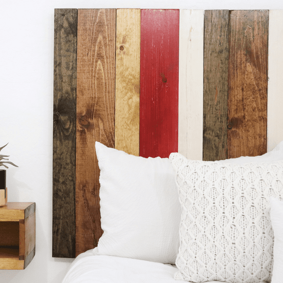 Barn Walls Fall Mix Signature Design, Multicolored Solid Wood Headboard ...