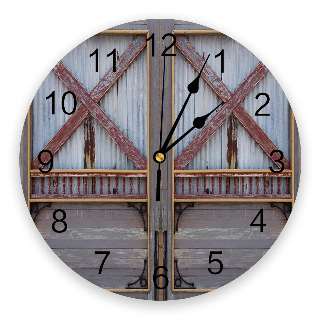 Barn Wooden Door Retro Creative Wall Clock For Home Office ration ...