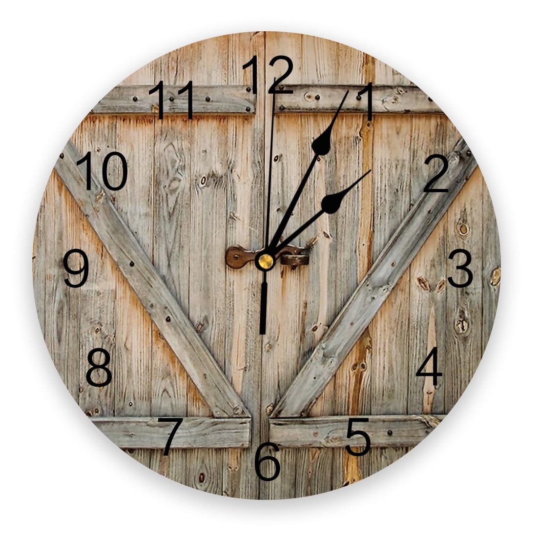 Barn Wooden Door Retro Creative Wall Clock For Home Office ration ...