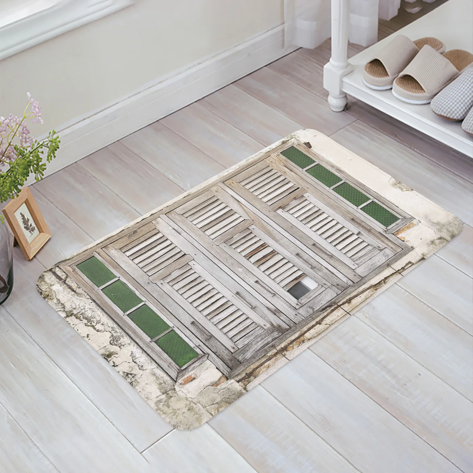 Barn Wooden Door Straw Carpet For Living Room Area Rug Floor Mat ...