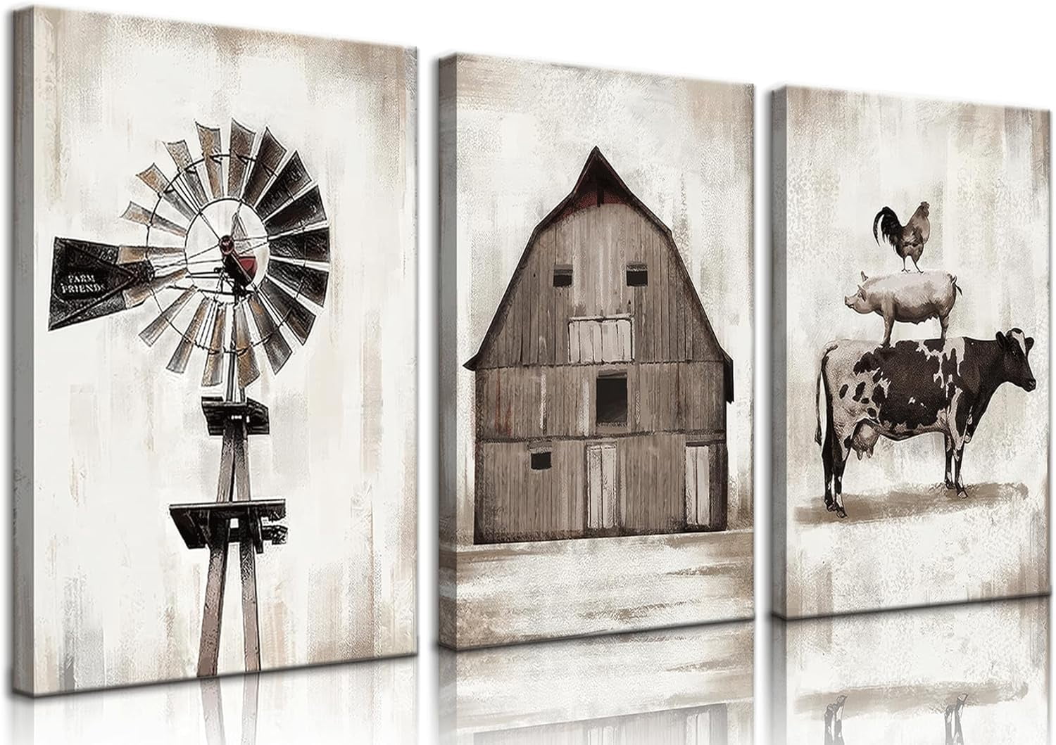 Barn farmhouse canvas wall art rural wall decoration farm animal barn ...