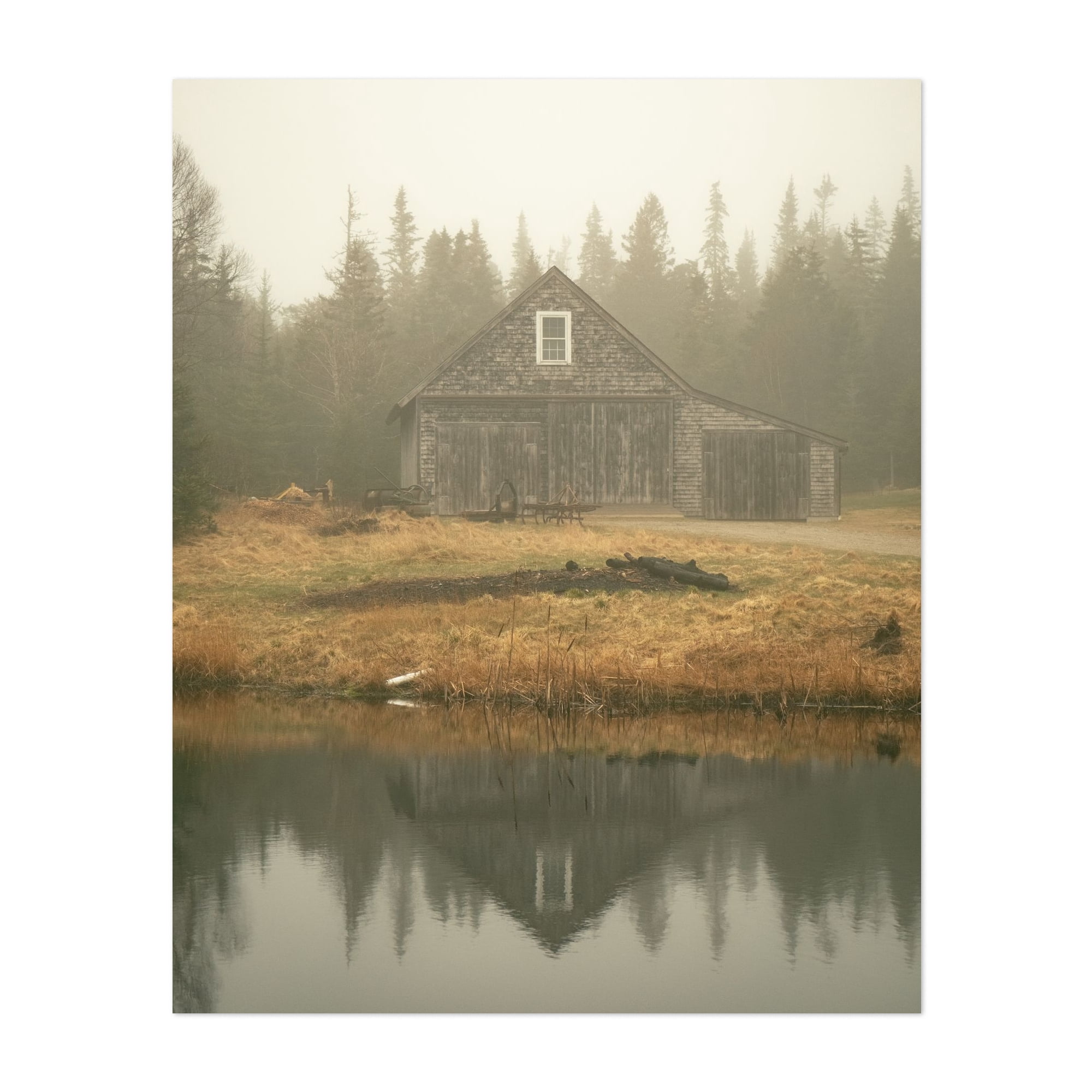 Barn in Fog, Beals Island 02 - Beals Maine Photography Unframed Wall ...