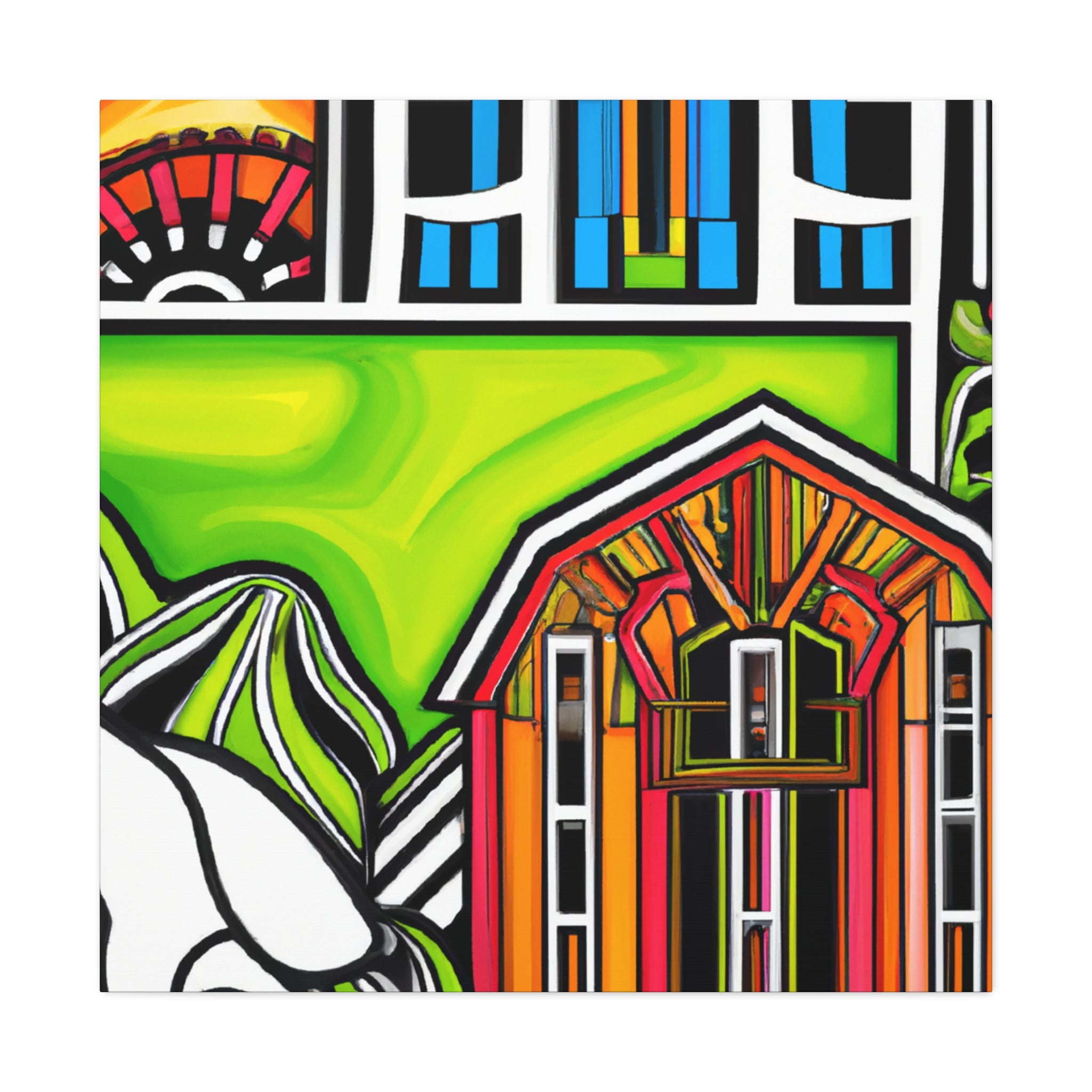 "Barn in Pop Colors" - Canvas - Walmart.com