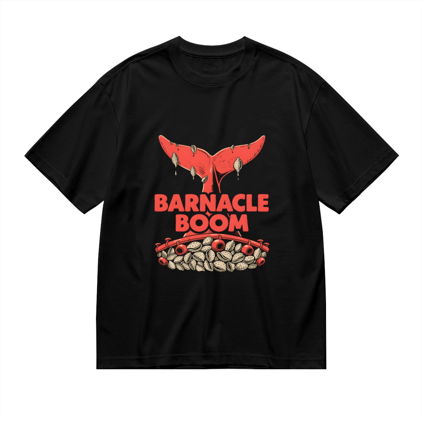 Barnacle Boom,red Whale Tail With Barnacles Print, T Shirt for Men ...