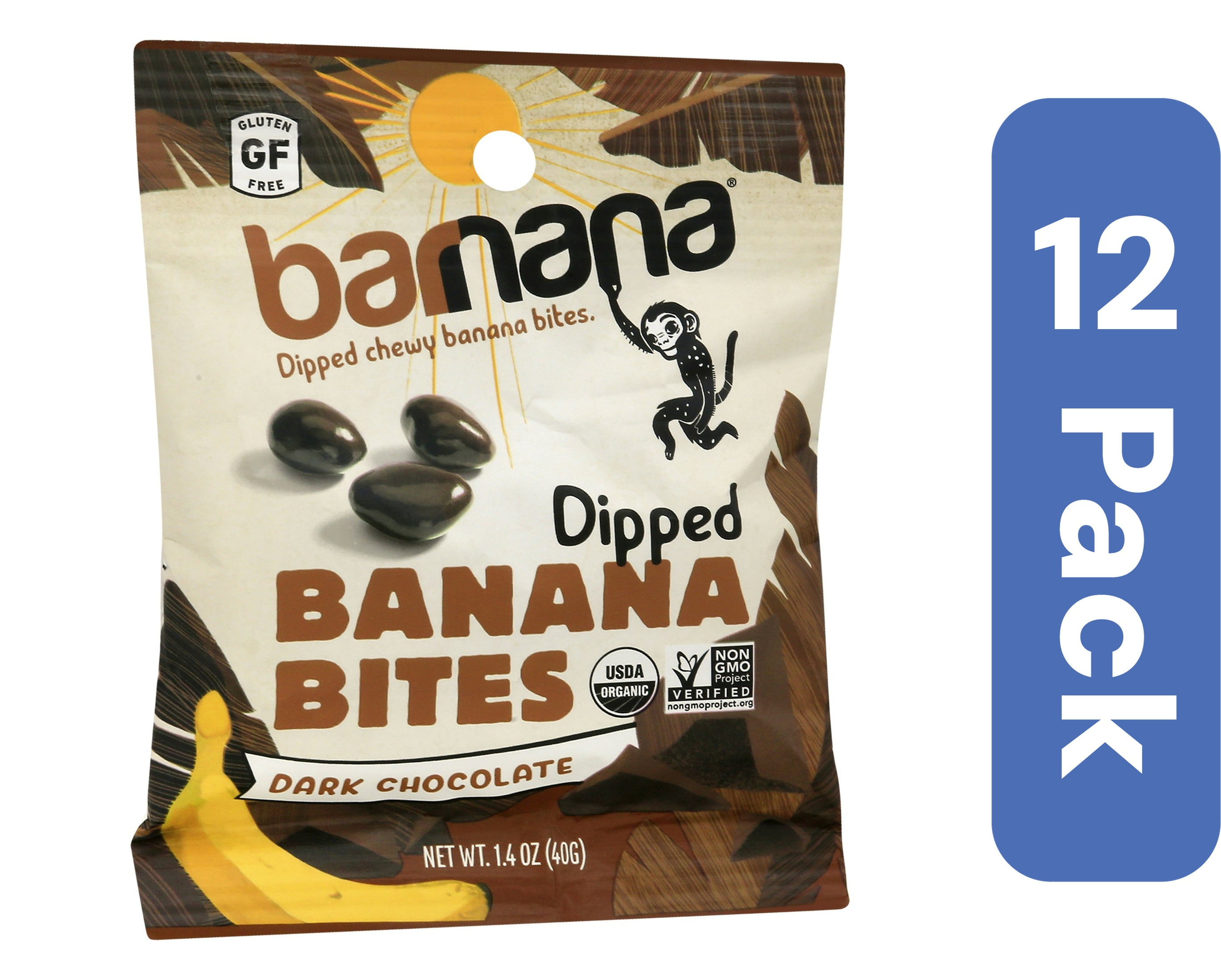 Barnana Chewy Chocolate Organic Banana Bites 1.41 oz (Pack Of 12 ...