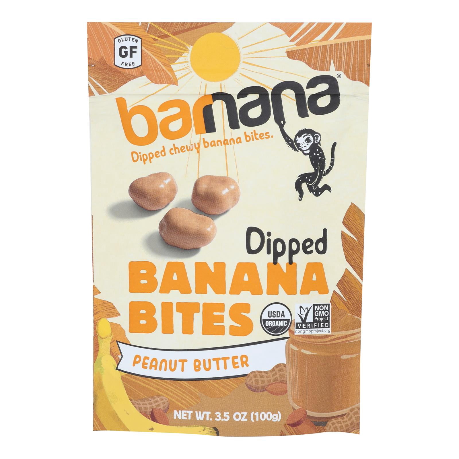 Barnana, Organic Chewy Banana Bites, 3.5 oz, Peanut Butter flavor ...