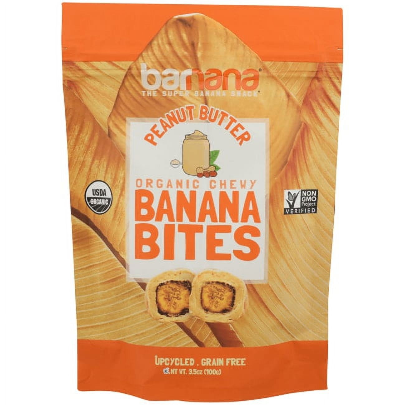 Barnana Organic Chewy Banana Bites with Peanut Butter Flavor, Upcycled ...