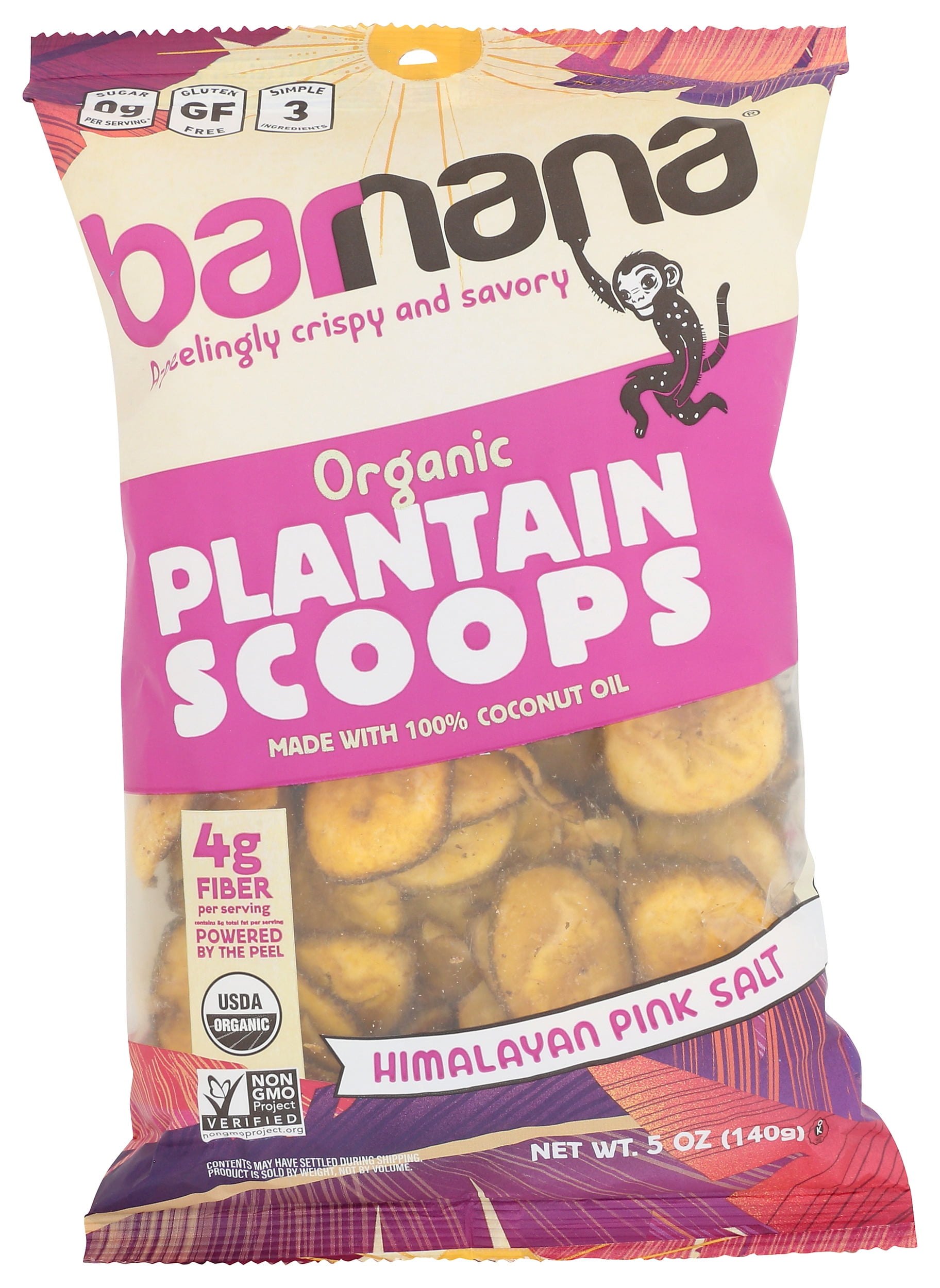 Barnana Organic Whole Food Plantain Scoops, Pink Salt, Kettle Cooked ...