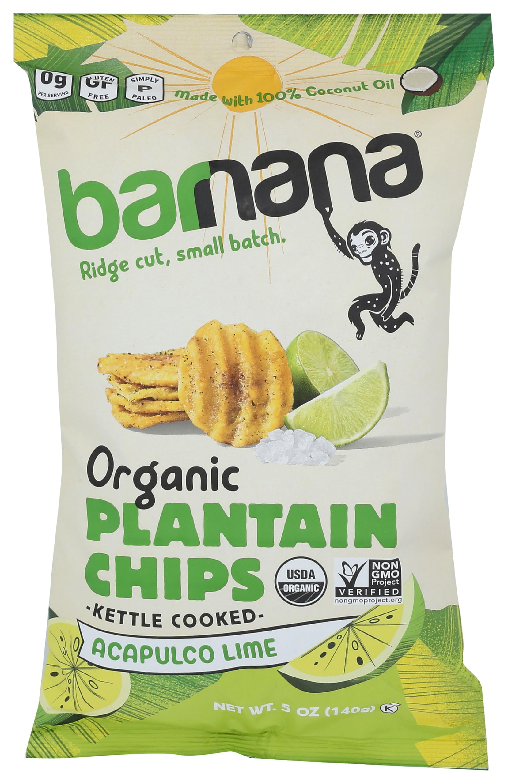 Barnana, Plantain Chips, Organic, BCF26 Acapulco Lime, 5 Oz, 1 Count ...